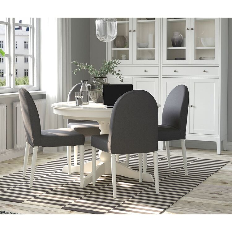 Set de sufragerie Ikea Ingatorp/Danderyd/Vissle 110/155cm Alb/Gri (1+4)