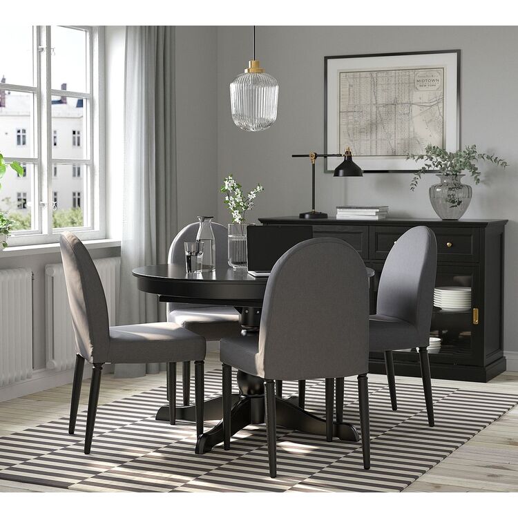 Set de sufragerie Ikea Ingatorp/Danderyd/Vissle 110/155cm Negru/Gri (1+4) cumpără în Chișinău ...