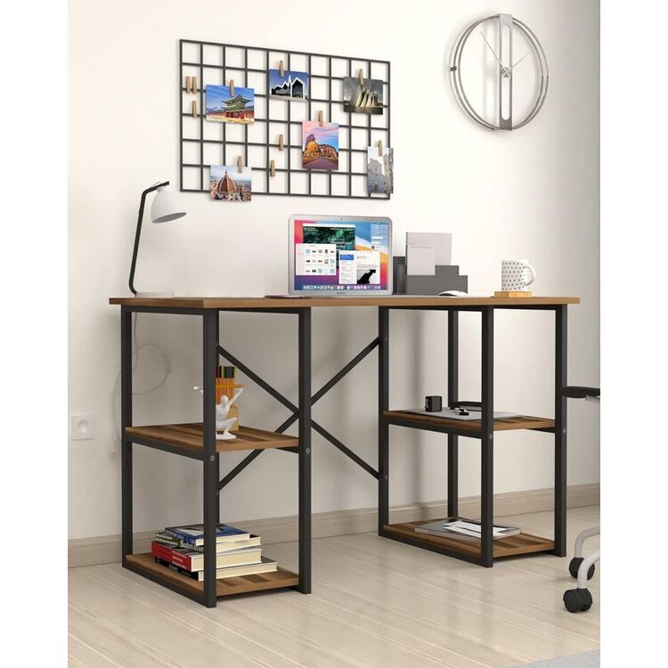 Masa de birou Fabulous 4 rafturi (Walnut/Black) cumpără în Chișinău ...