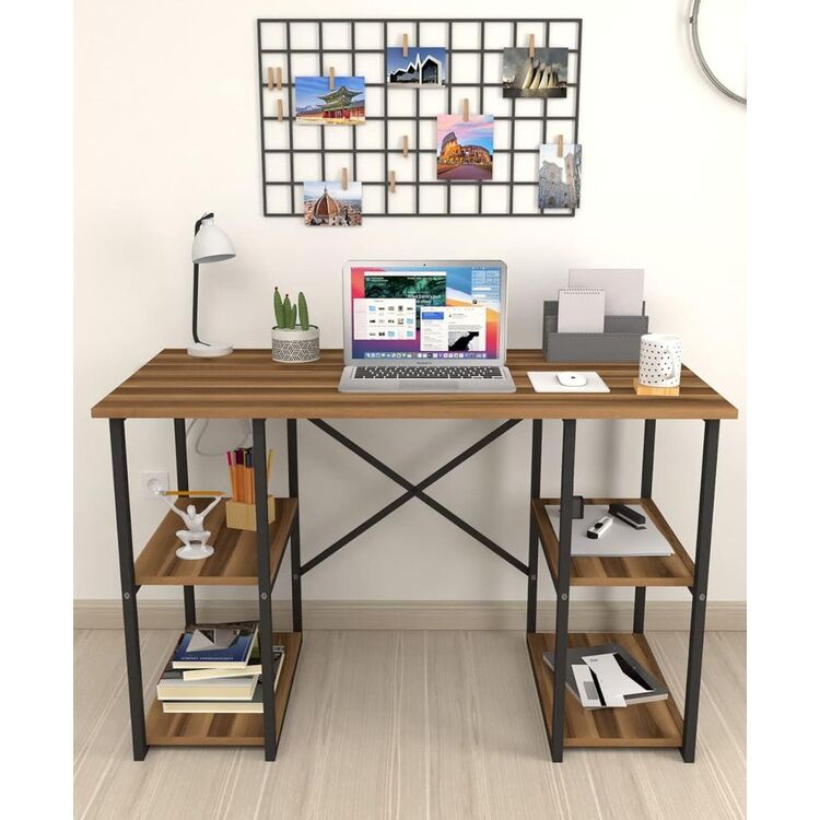 Masa de birou Fabulous 4 rafturi (Walnut/Black) cumpără în Chișinău ...