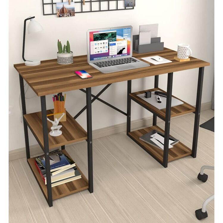 Masa de birou Fabulous 4 rafturi (Walnut/Black) cumpără în Chișinău ...