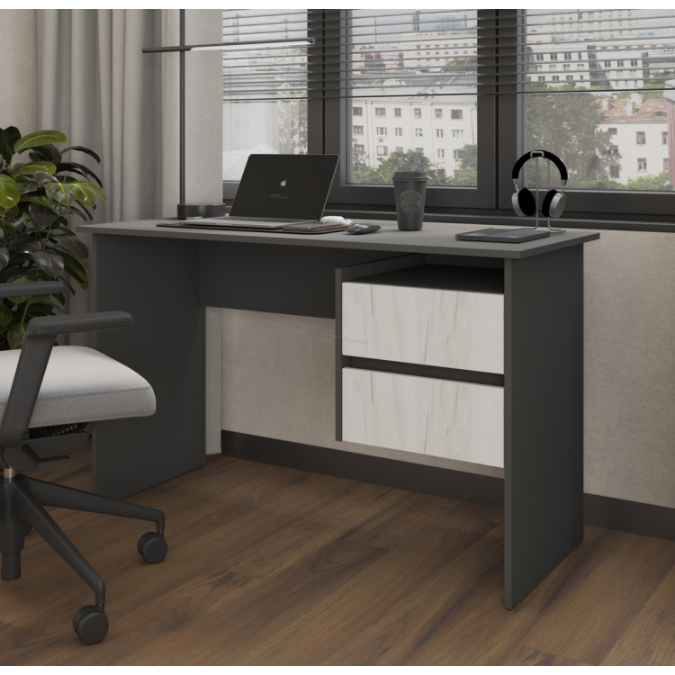 Письменный стол Magnusplus Ryan (Graphite Grey/White Craft Oak) купить ...