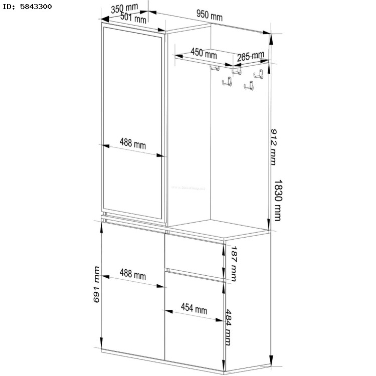 Прихожая Akord Entro 95см 3D1SZ (Graphite Grey) купить в Кишиневе ...