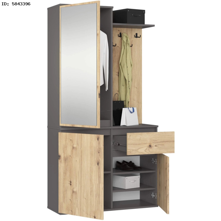 Прихожая Akord Entro 95см 3D1SZ (Graphite Grey/Artisan Oak) купить в ...