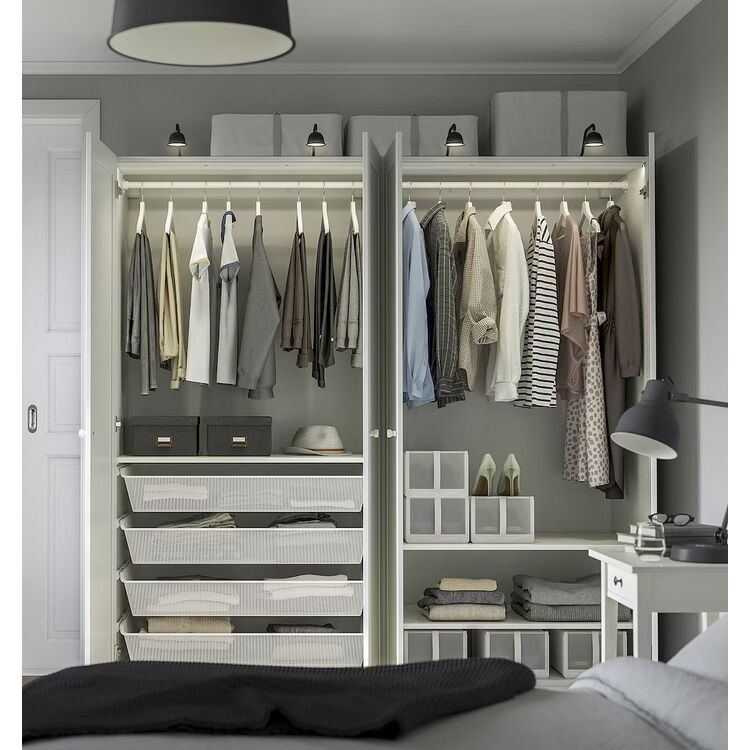 Dulap Ikea Pax/Gullaberg rafturi/bare/cosuri 200x60x201 (Alb) cumpără ...