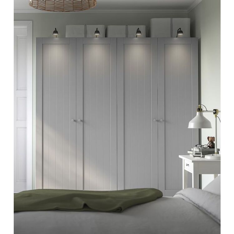 Dulap Ikea Pax/Gullaberg rafturi/bare/cosuri 200x60x201 (Alb/Gri ...