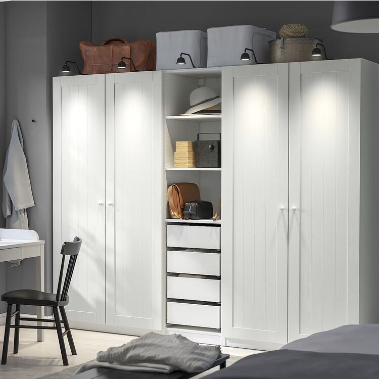Dulap Ikea Pax/Gullaberg rafturi/bare/sertare/cosuri 250x60x201 (Alb ...
