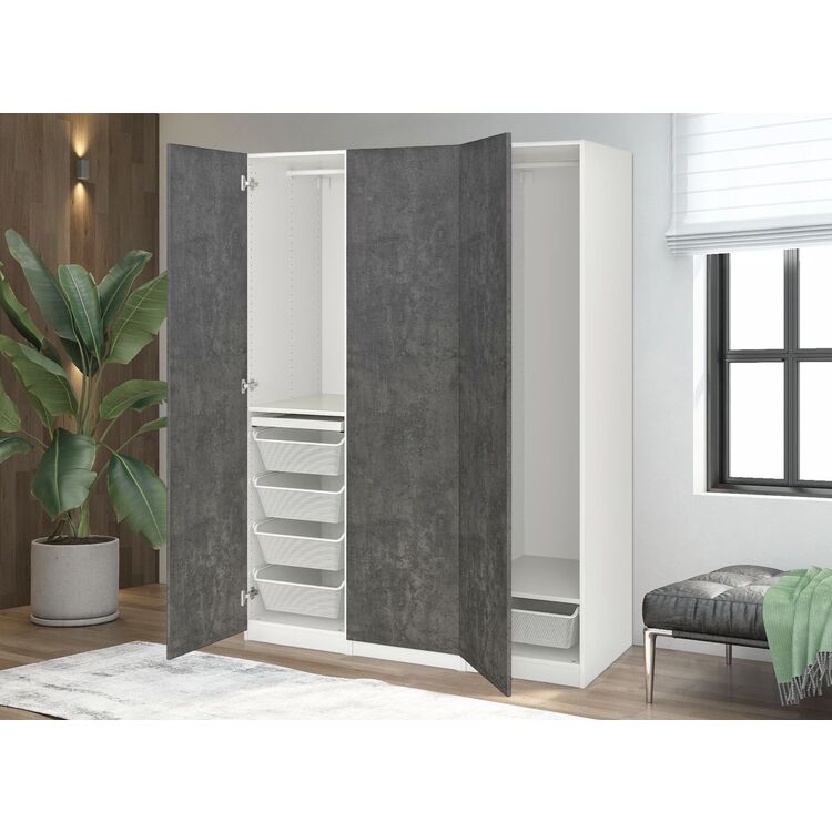 Dulap Ikea Pax/Kallviken rafturi/bare/sertare/cosuri 150x60x201 (Alb ...
