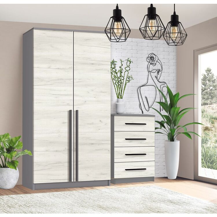 Dulap Modern Kenon 100cm (Slate Gray/Craft Oak White) cumpără în ...