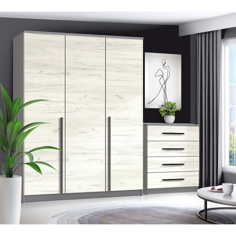 Dulap Modern Kenon 150cm (Slate Gray/Craft Oak White) cumpără în ...