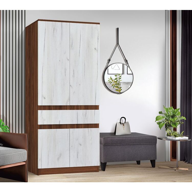 Dulap Modern Komfi 80cm (Brandy Castello Oak/Craft Oak White) cumpără ...