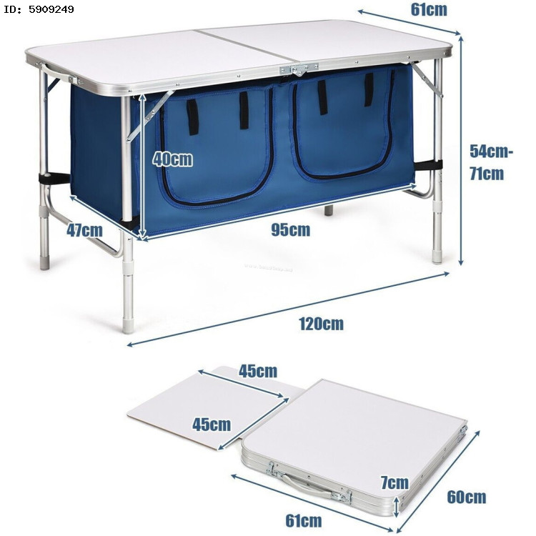 Masa pliabila Costway OP70775BL (Blue/Grey) cumpără în Chișinău ...