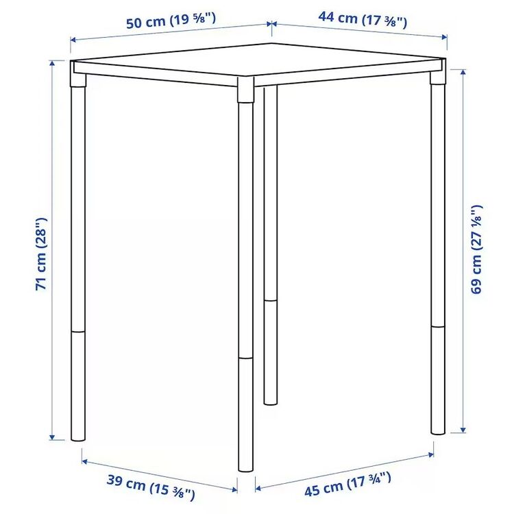 Masa Ikea Fejan 50x44 (Gri/Alb)