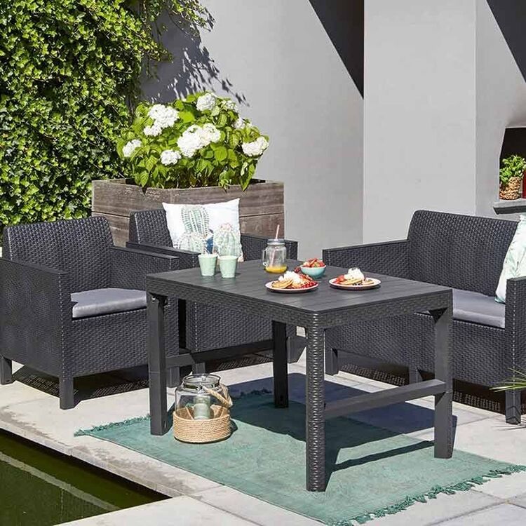 Masa Keter Lyon Rattan Table (Graphite)