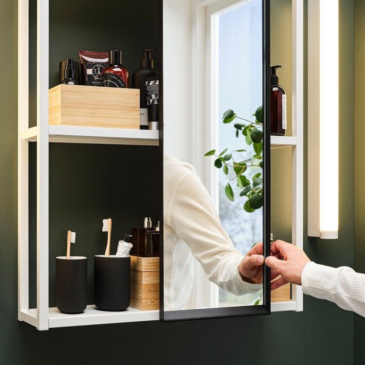Стеллаж с зеркалом Ikea Enhet 60x17x75 (Белый) купить в Кишиневе ...