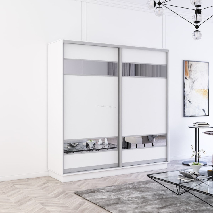 Dulap-cupe Mobildor Fox cu elemente din oglinda 230x230x60 (White ...