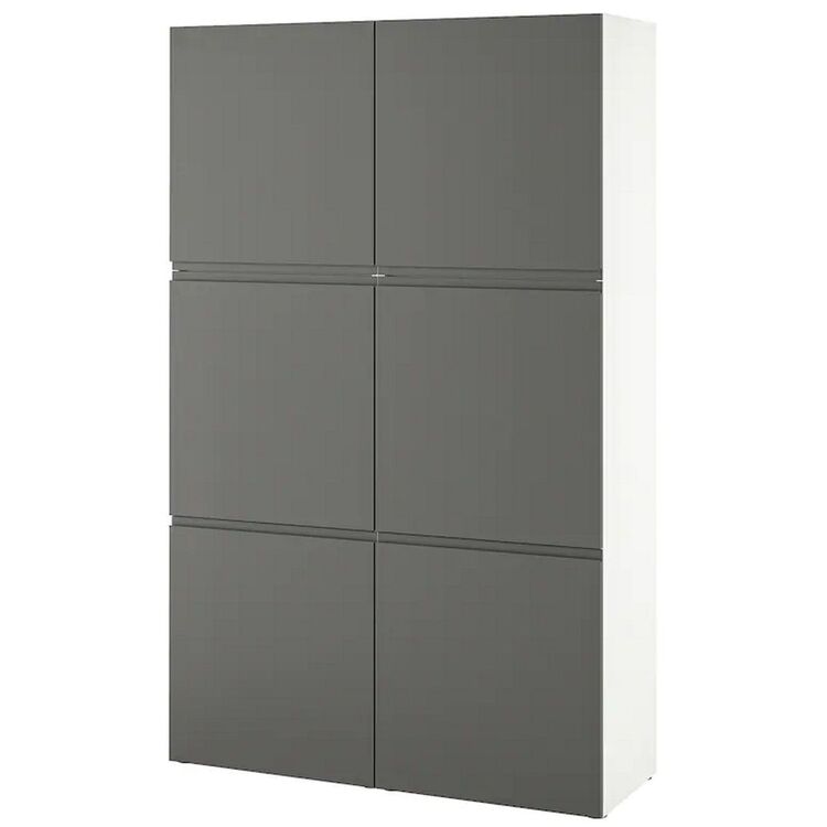 Dulap Ikea Besta cu usi 120x42x193 (Alb/Vasterviken Gri Inchis) cumpără ...