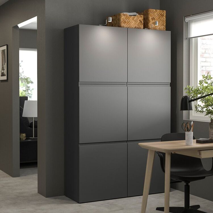 Dulap Ikea Besta Vasterviken balamale cu inchidere lina 120x42x193 (Gri ...