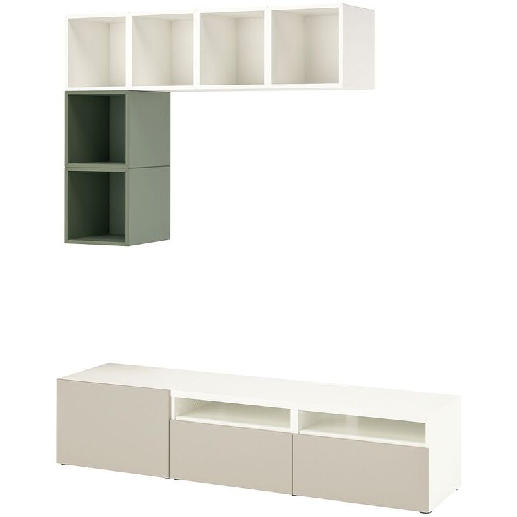 Living Ikea Besta/Eket sina sertar cu inchidere lina 180x42x170 (Alb ...