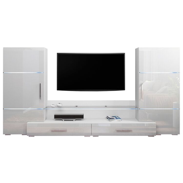 Living Marcel Prod Domino 2.8m (White Gloss/White) cumpără în Chișinău ...