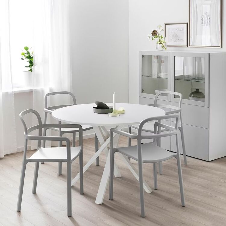 Masa Ikea Mariedamm 105cm (Aspect piatra alba/Alb) cumpără în Chișinău ...