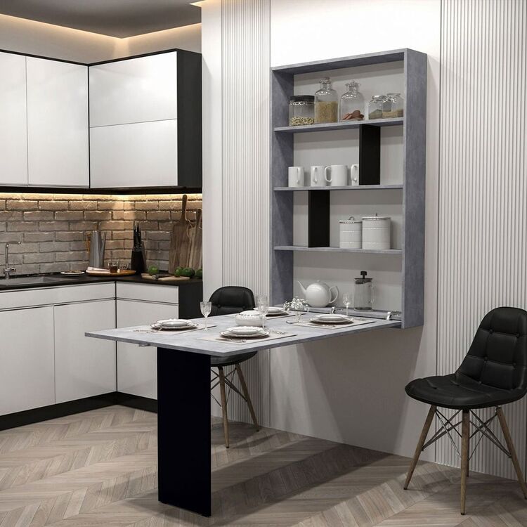 Masa rabatabila Mirjan24 Eden/Abi (Concrete/Black)