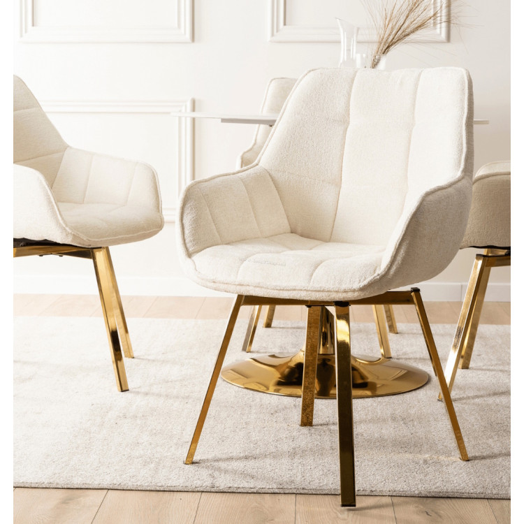Стул Mebel Elite Mia (Cream/Gold) купить в Кишиневе, Молдове | SMADSHOP.MD
