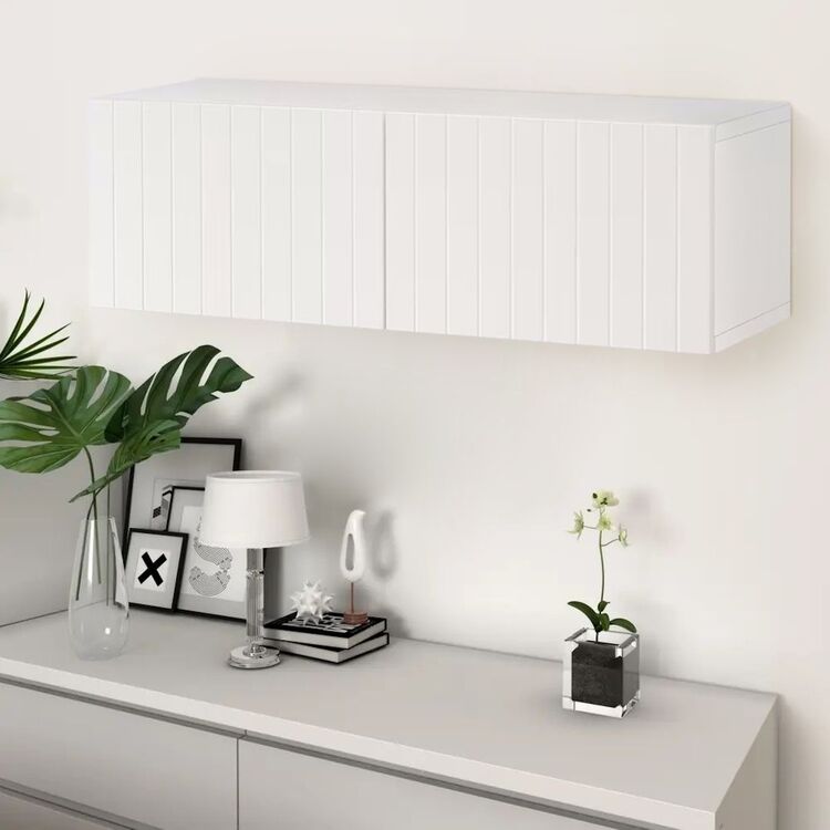 Шкафчик навесной Ikea Besta/Sutterviken полки/дверцы 120x42x38 (Белый ...