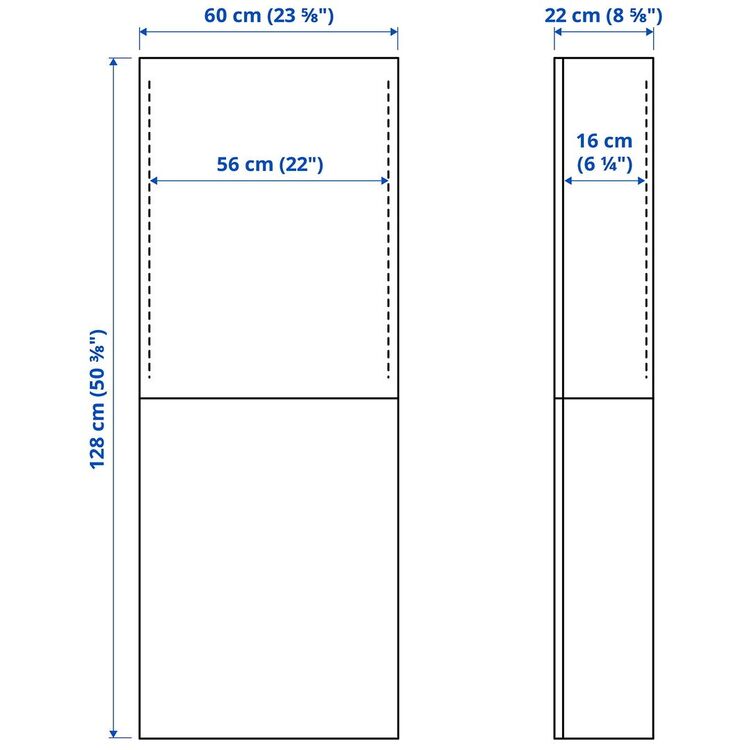 Dulap suspendat Ikea Besta/Vasterviken 60x22x128 (Alb) cumpără în ...