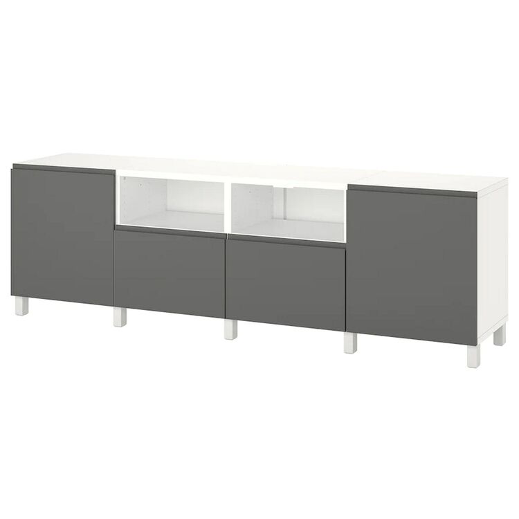 Tumba pentru TV Ikea Besta cu usi/sertare 240x42x74 (Alb/Vasterviken ...