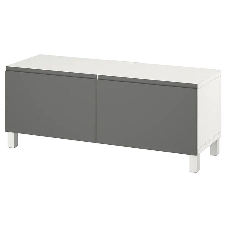 Tumba pentru TV Ikea Besta cu usi 120x42x48 (Alb Vasterviken/Stubbarp ...
