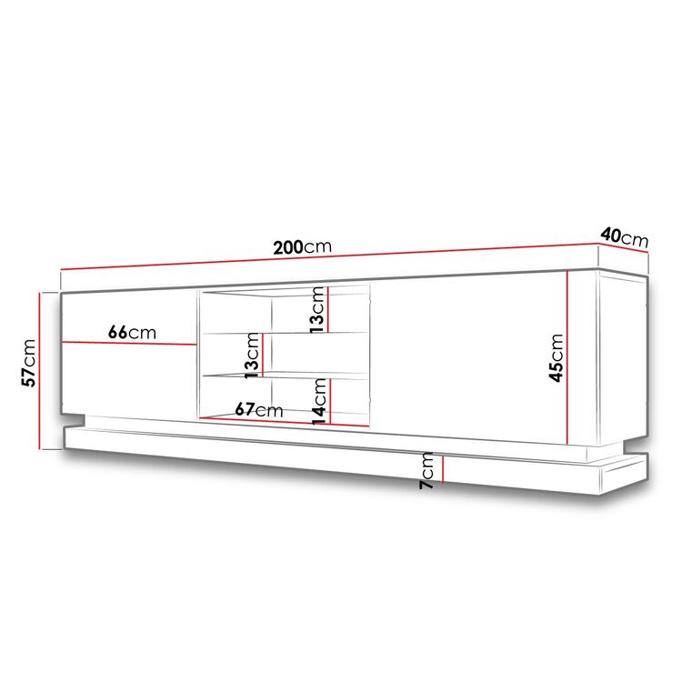 Tumba pentru TV Mirjan24 Agnes/Qiu 200 (White/White Gloss)