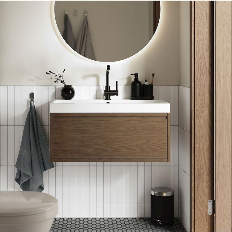 Set tumba cu lavoar Ikea Angsjon/Backsjon cu sertar 80x48x39 (Aspect ...