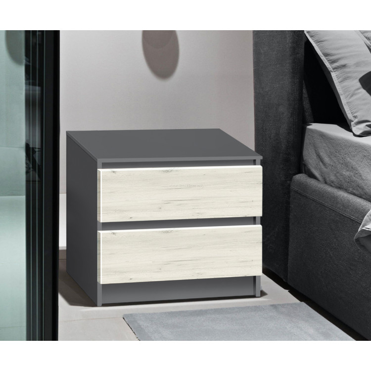 Noptiera Modern Komfi 48cm (Slate Gray/Craft Oak White) cumpără în ...