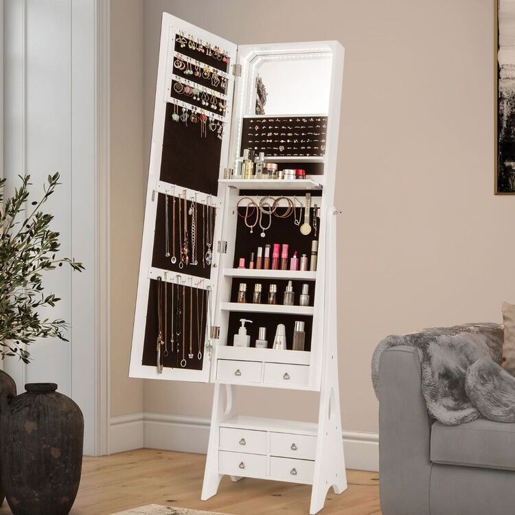 Шкаф-зеркало для украшений Costway JV10585WH (White) купить в Кишиневе ...