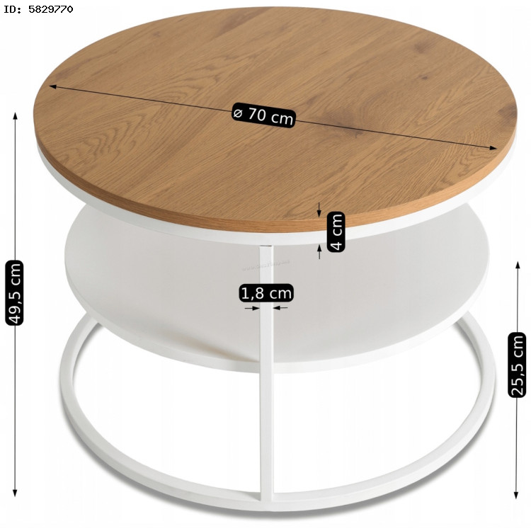 Masa pentru reviste Mebel Elite Best (Oak/White) cumpără în Chișinău ...