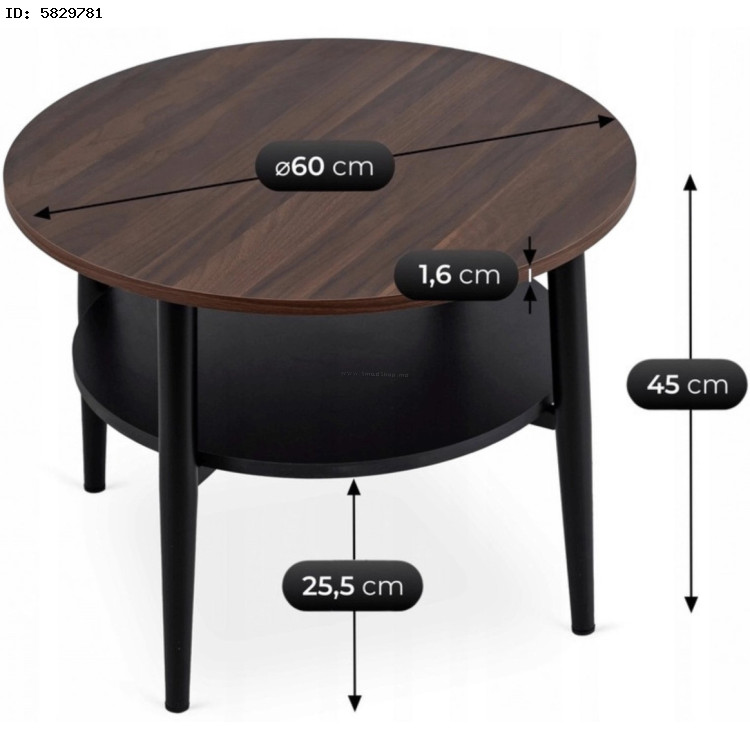 Masa pentru reviste Mebel Elite Paulo (Walnut/Black) cumpără în ...