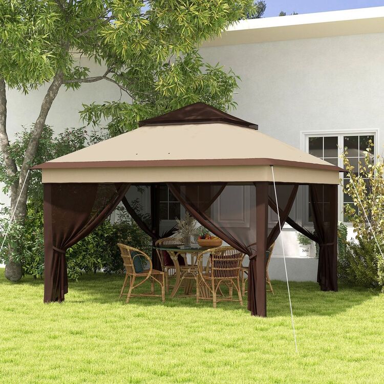 Pavilion de gradina Outsunny 84C-463V00BG 3x3 (Beige) cumpără în ...