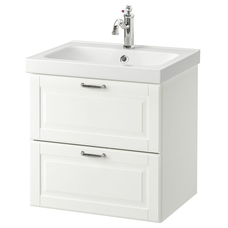 Set dulap cu lavoar Ikea Godmorgon/Odensvik 2 sertare/baterie Hamnskar ...