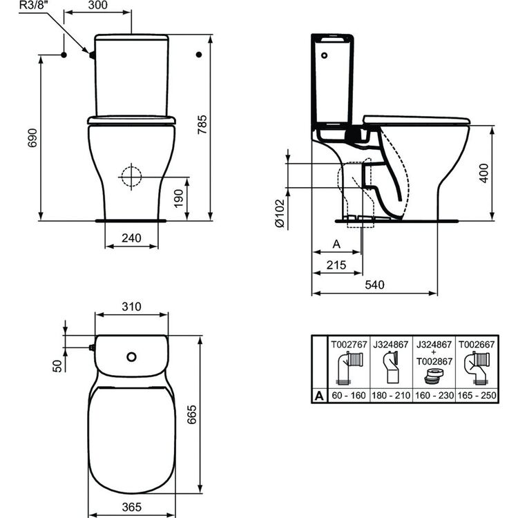 Vas WC Ideal Standard Tesi AquaBlade T008701 (White)