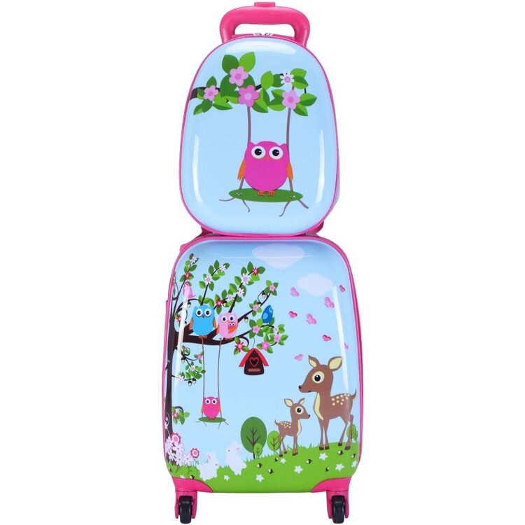 Valiza + ghiozdan pentru copii Costway BG51215 (Blue/Pink) cumpără în ...