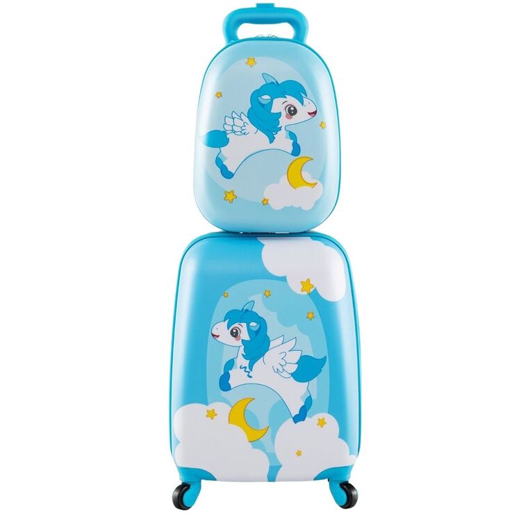 Valiza + ghiozdan pentru copii Costway BN10004BL (Blue) cumpără în ...
