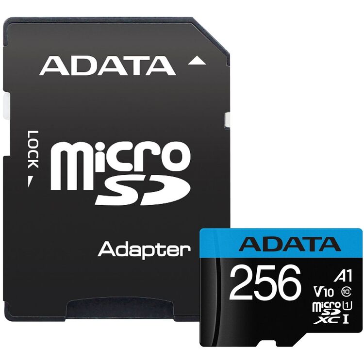 Карта памяти Adata Premier microSDXC/SDHC 256GB Class 10 UHS-I + SD adapter (AUSDX256GUICL10A1 ...