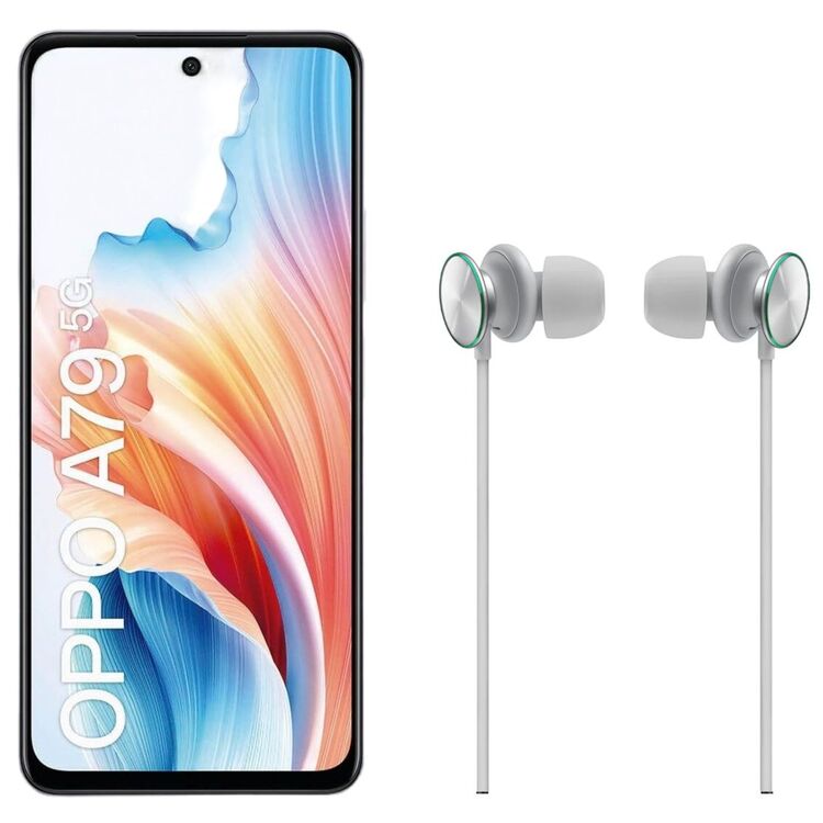 Telefon mobil Oppo A79 5G Dual 8GB/256GB (Dazzling Purple) + casti Oppo ...