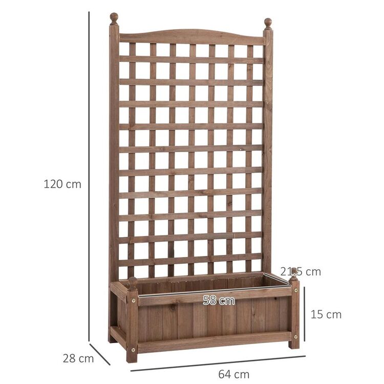 Цветочный ящик + шпалера Outsunny 845-463 (Brown) купить в Кишиневе ...