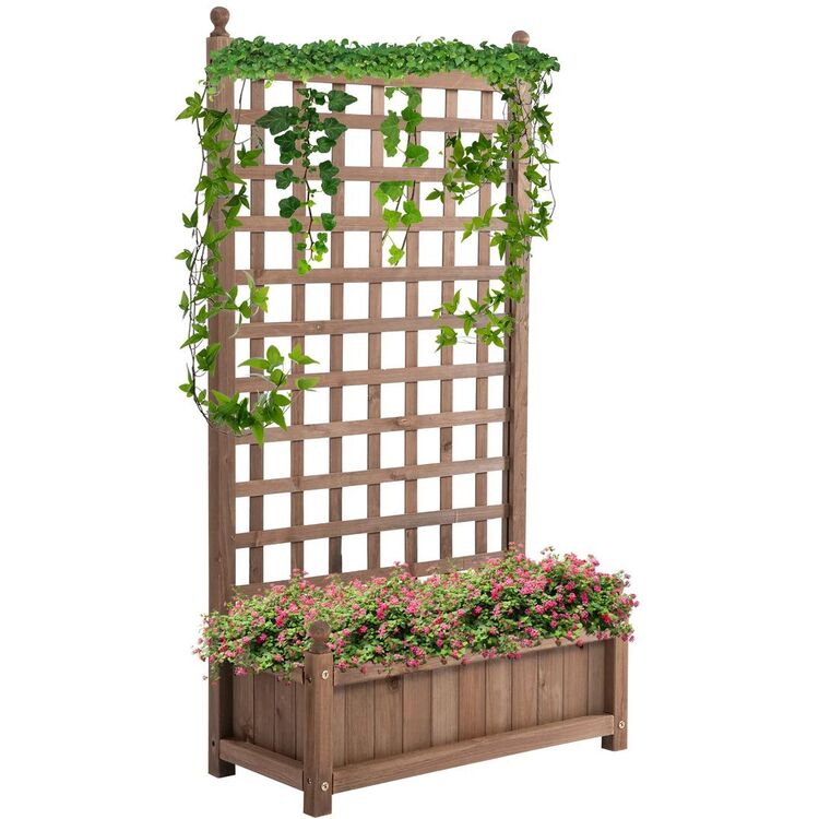 Цветочный ящик + шпалера Outsunny 845-463 (Brown) купить в Кишиневе ...