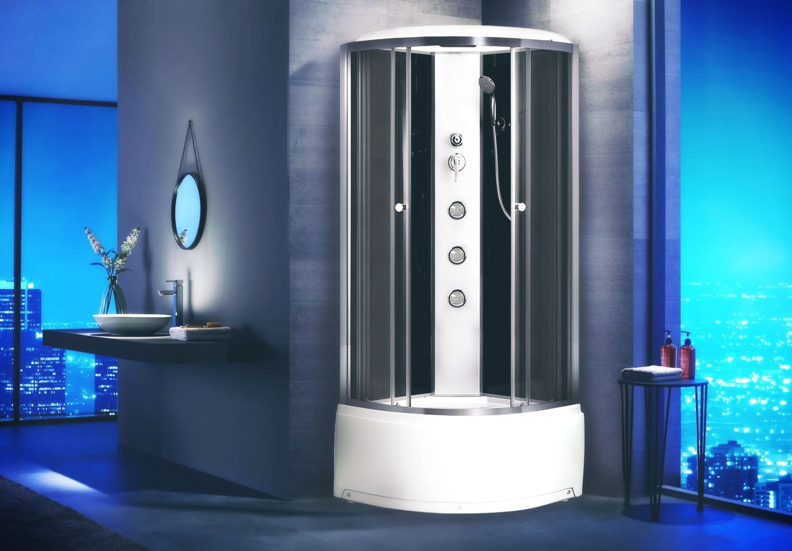 Душевой бокс с гидромассажем Breezz Loona Hydro Lux WT-90 (White/Satin ...